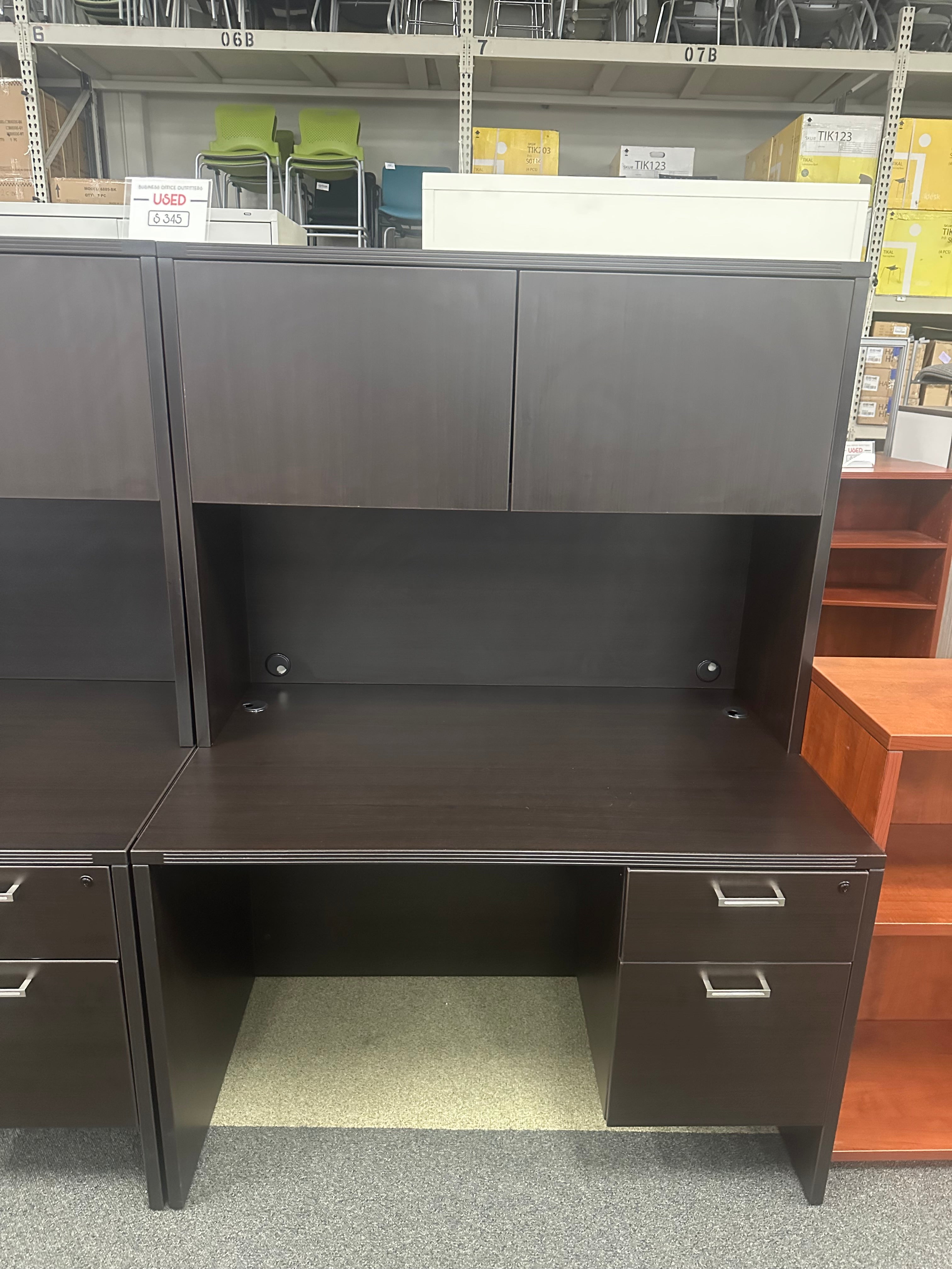 Cherryman 30x48” desk w/ hutch blk cherry