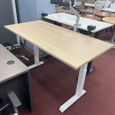 3-Stage Sit Stand Table With Top | CA Office Liquidators